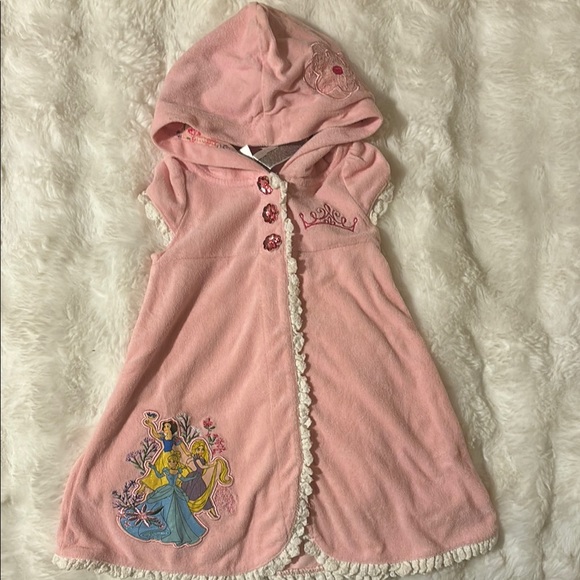Disney | Swim | Disney Princess Pink Hooded Swim Coverup Dress Sz 2 ...